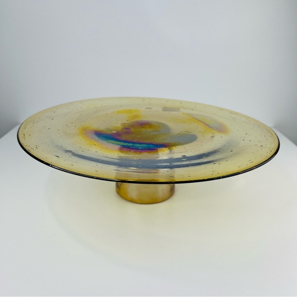 Anthropologie | Dining | Anthropologie Amber Recycled Glass Round ...